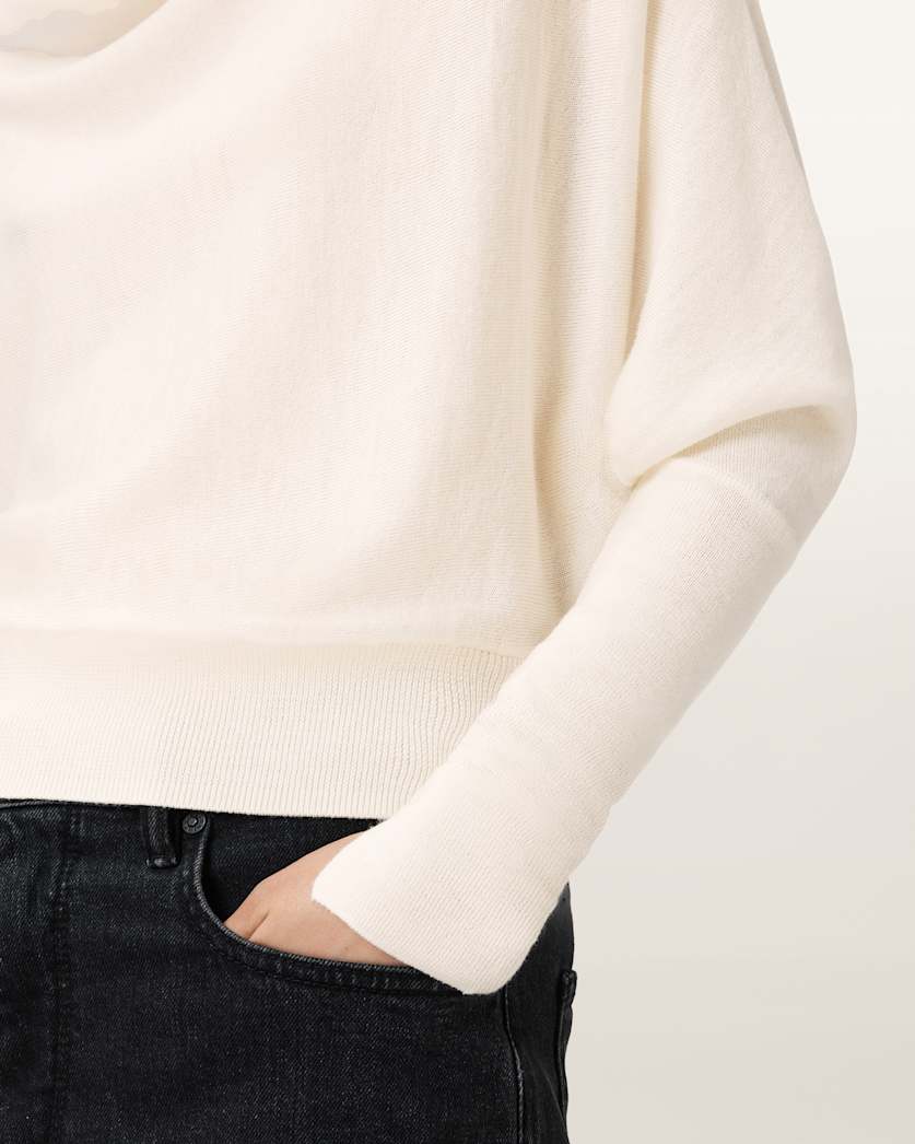 Ridley Cropped Wool Sweater Chalk White | ALLSAINTS US
